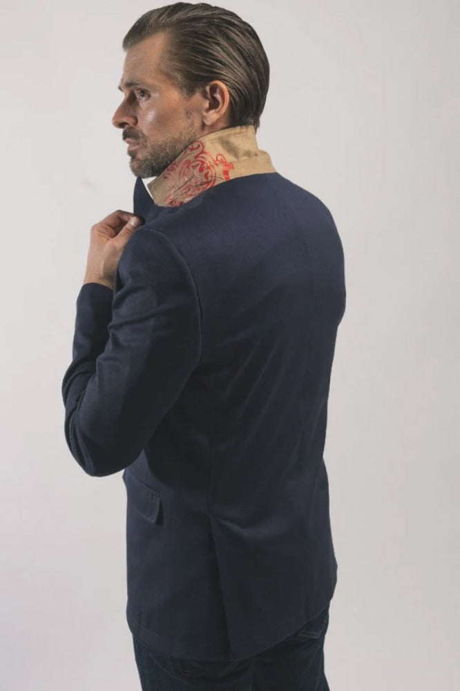 Saco Cruzado Azul – Dukc Moda